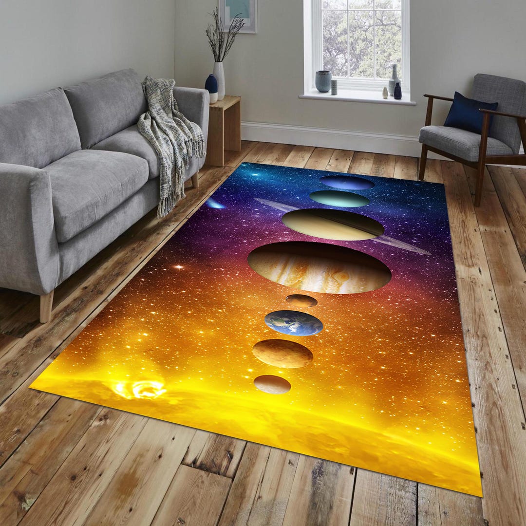 Planet Rug, Galaxy Rug, Space Rug, Living Room Rug, Area Rug, Modern ...