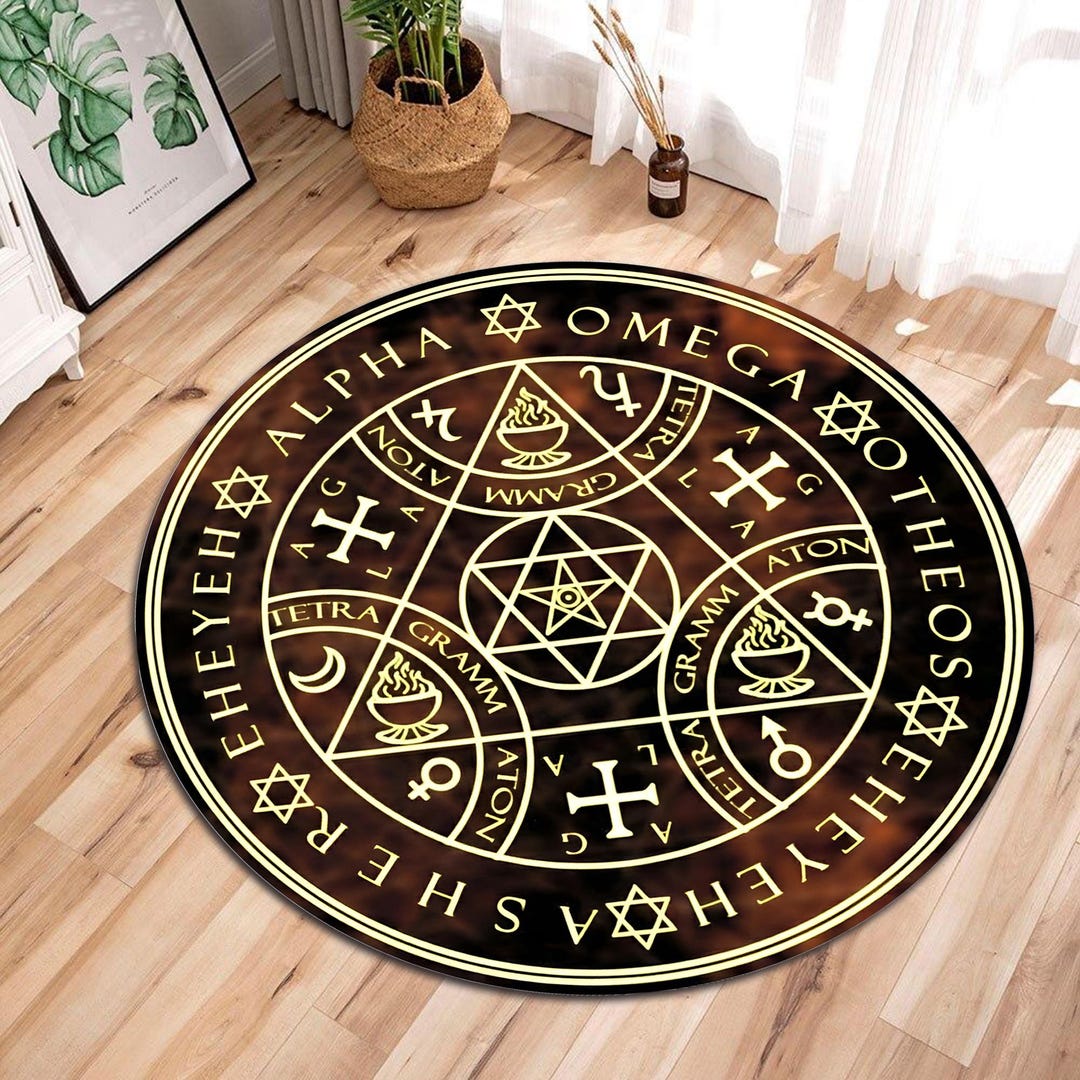 Masonic Rug, Illuminati Design Rug, Round Rug, Mystical Decor ...