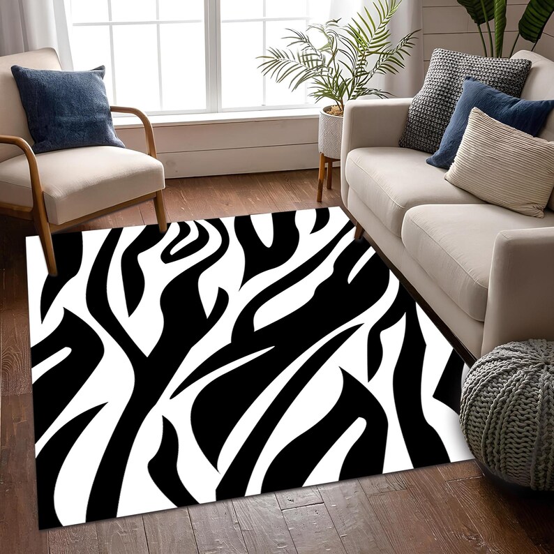 Zebra Rug, Skin Rug, Zebra Pattern Rug, Zebra Decor, Animal Rug, Luxery ...