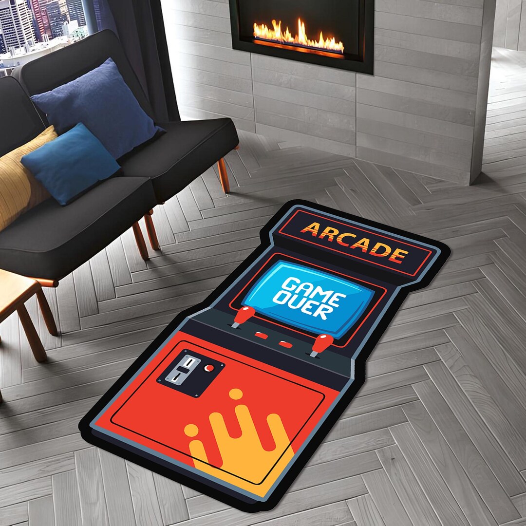 Arcade Rug, Video Game Rug, Game Room Rug, Game Room Decor, Player Rug ...