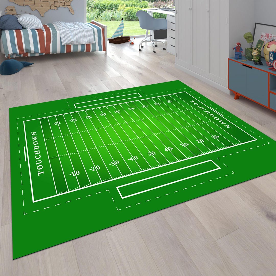 American Football Rug, Soccer Field Rug, Gift for American Football ...