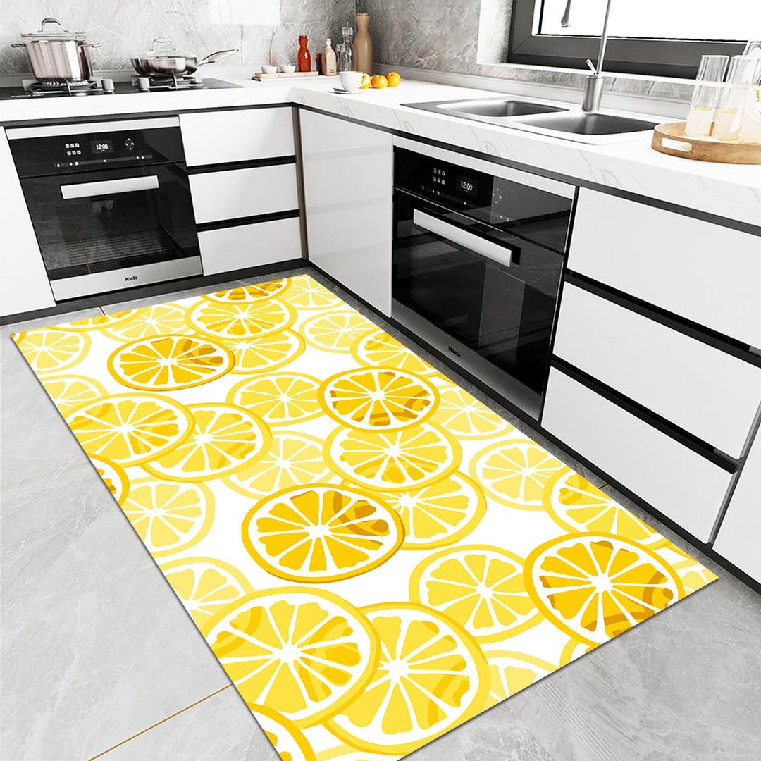 Kitchen Rug,lemon Pattern Rug, Lemon Rug, Fruit Rug, Popular Rug ...