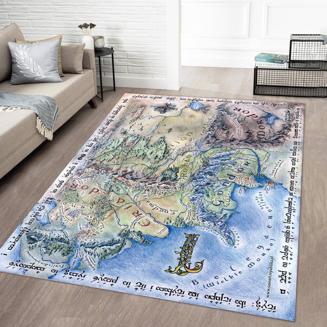 Map Rug, Movie Rug, Living Room Rug, Custom Rugs, Office Decor ...