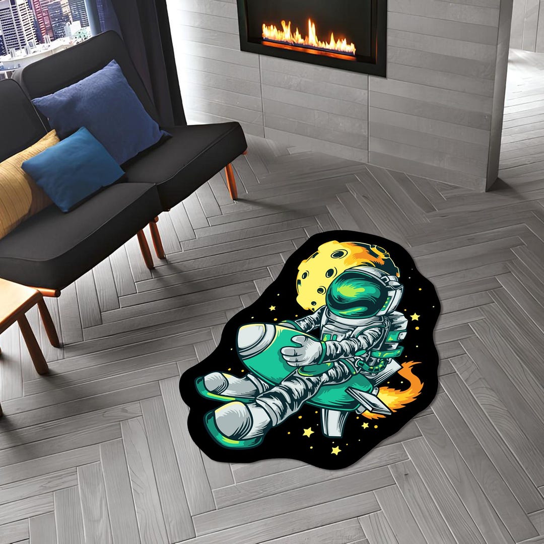 Astronaut Rug, Space Rug, Living Room Rug,area Rug,galaxy Rug,modern ...