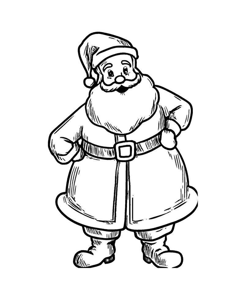 Christmas Color Pages Featuring Santa Claus, His Helpers and Other ...