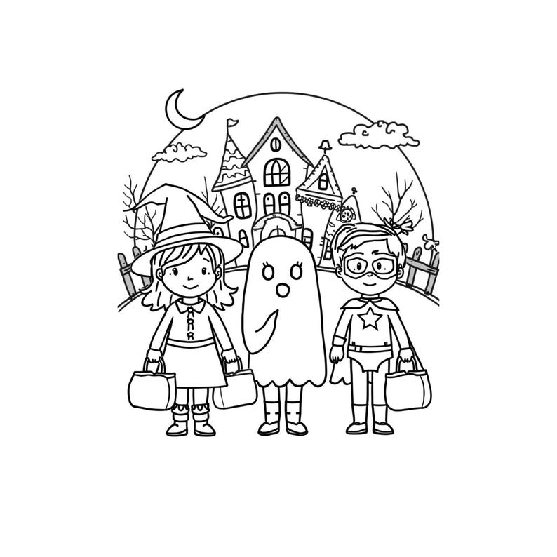 Halloween Coloring Pages for Kids | Printable Activity Sheets | Cute ...