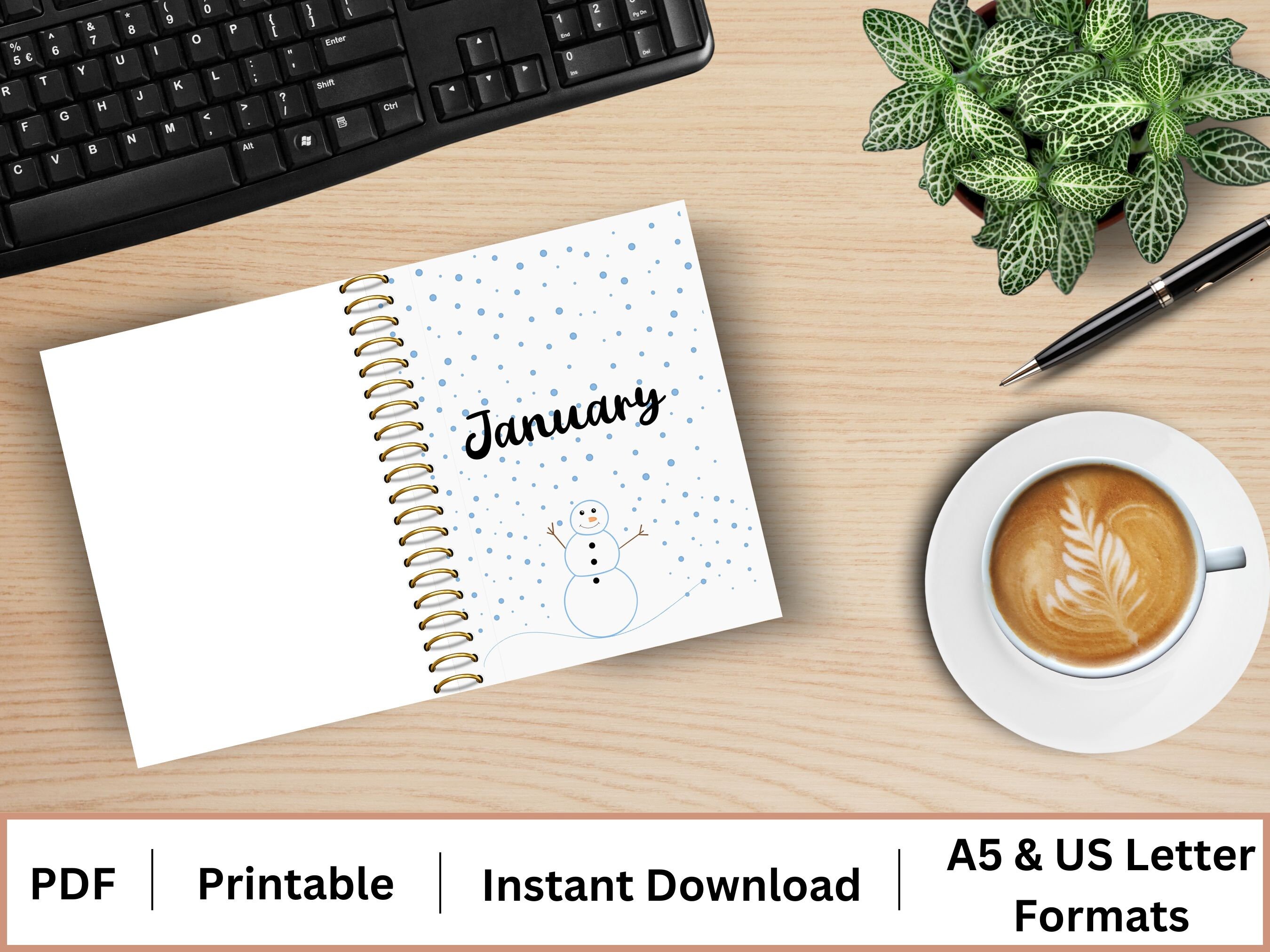 Pre-made Bullet Journal Cover Pages, 12 Months, Themed Colorful Pages ...