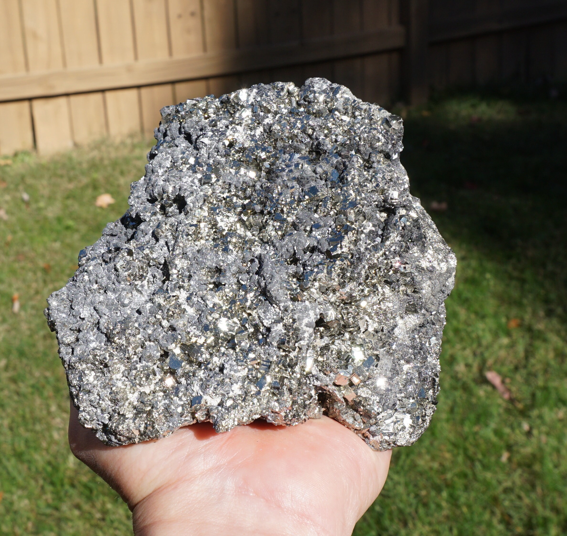 Home & Living Large Pyrite Cluster Natural Iron Pyrite Metallic Crystal ...