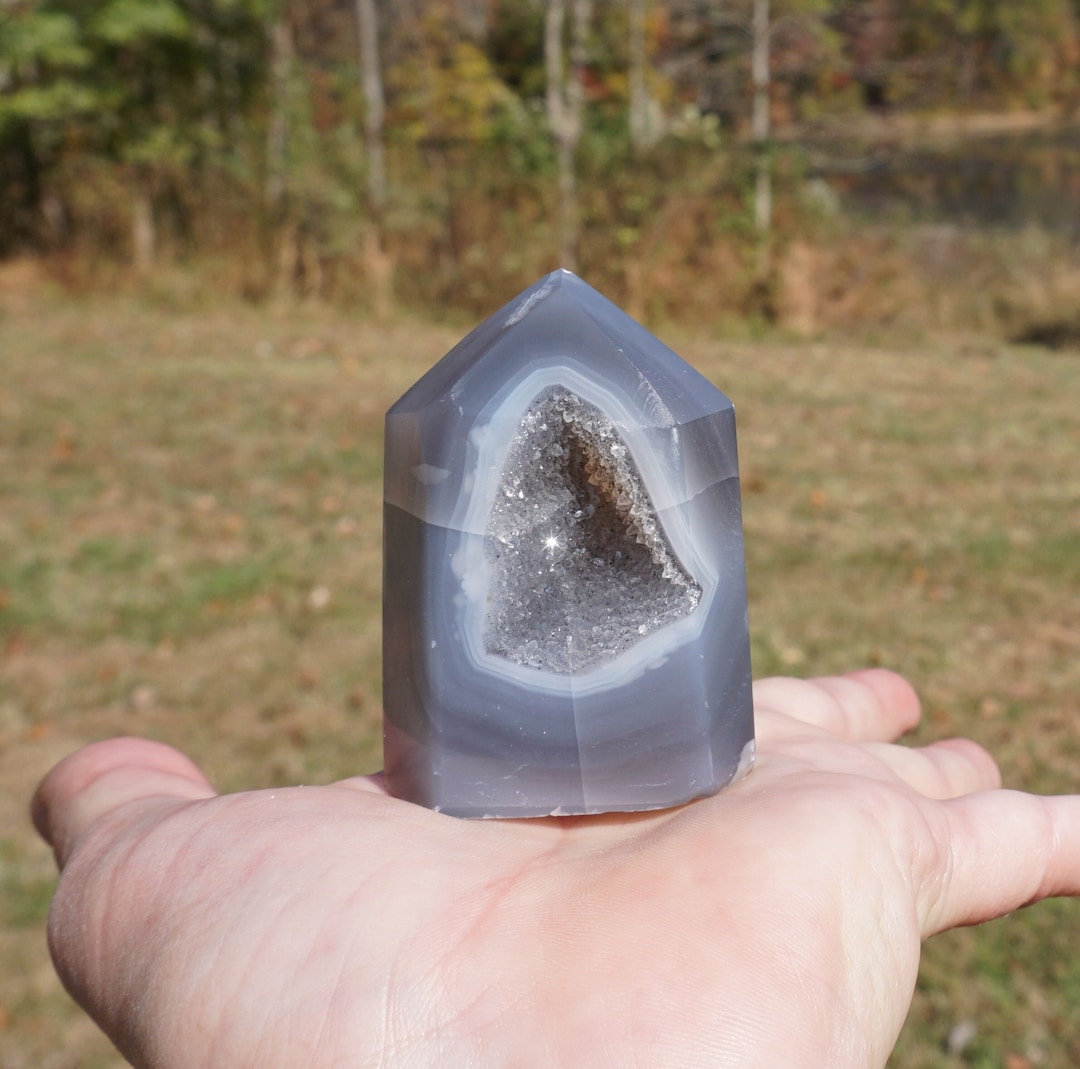 Agate Geode Tower 5 Polished Agate Stone Tower With Natural Druzy ...