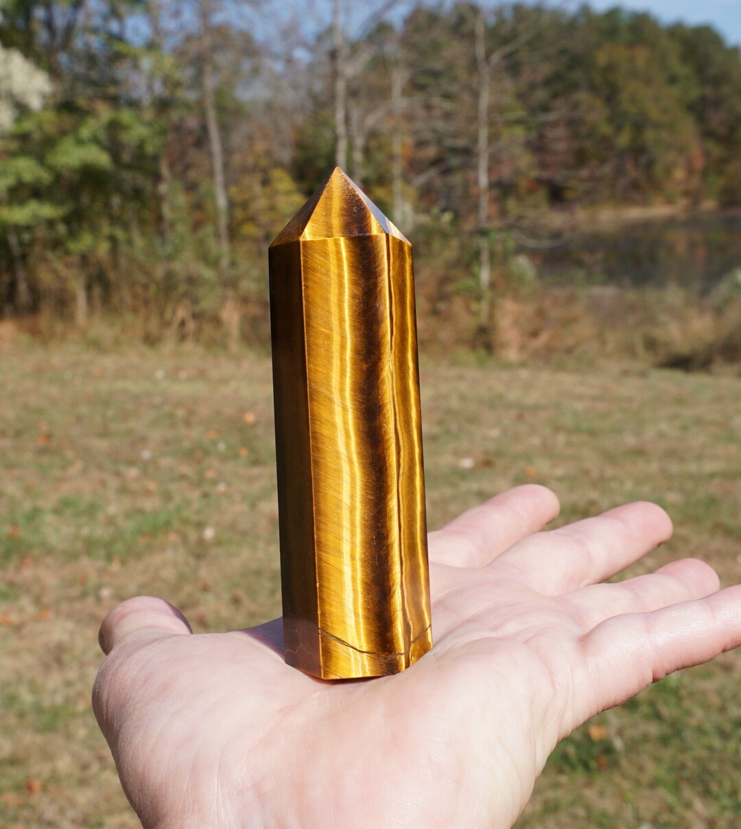 Tiger Eye #5 ~ Polished Tigers Eye Crystal Point ~ Natural Mineral ...