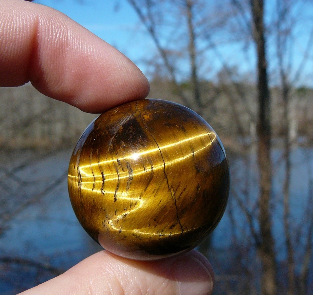 Genuine Tiger Eye "cat's Eye" Polished Stone Sphere ~ 1.25 Inch ...