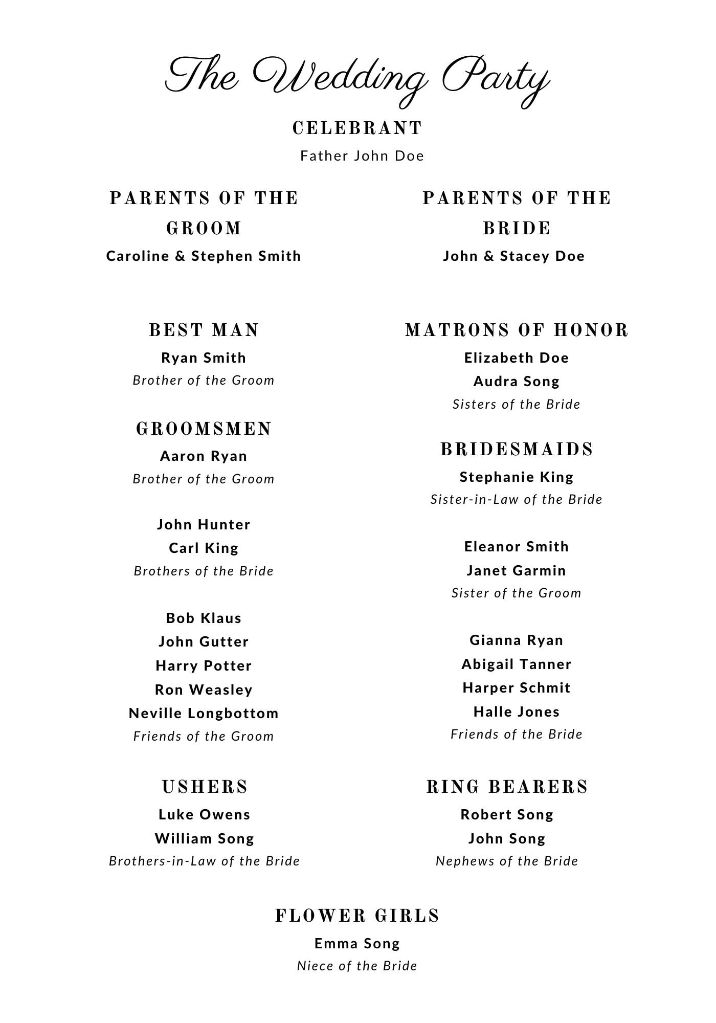 Full Wedding Program Template, Catholic, Customizable - Etsy