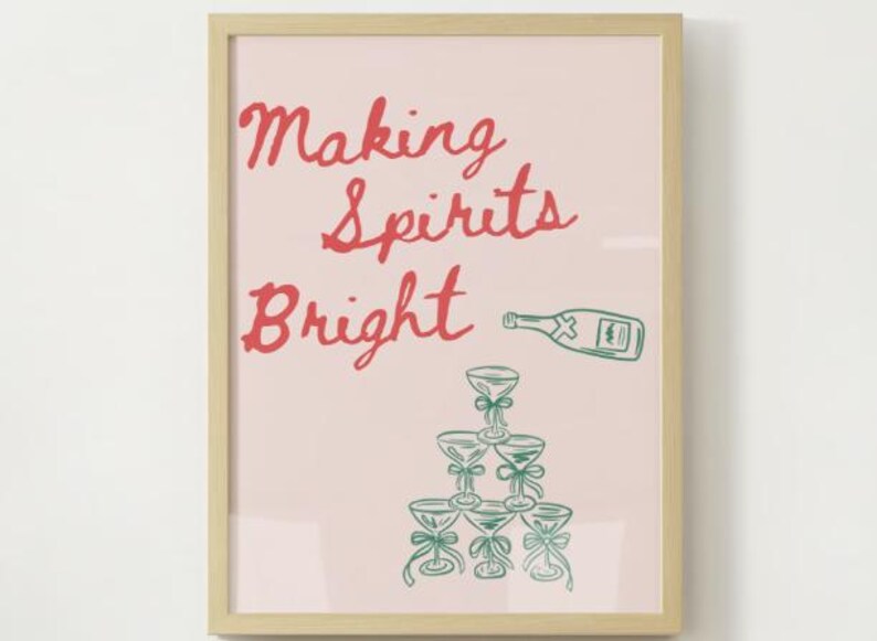 Christmas Champagne Tower Poster: Making Spirits Bright (digital ...