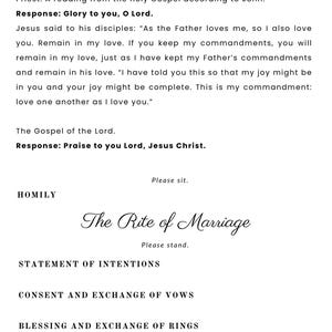 Full Wedding Program Template, Catholic, Customizable - Etsy