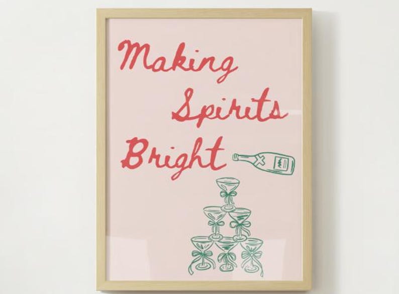 Christmas Champagne Tower Poster: Making Spirits Bright (digital ...