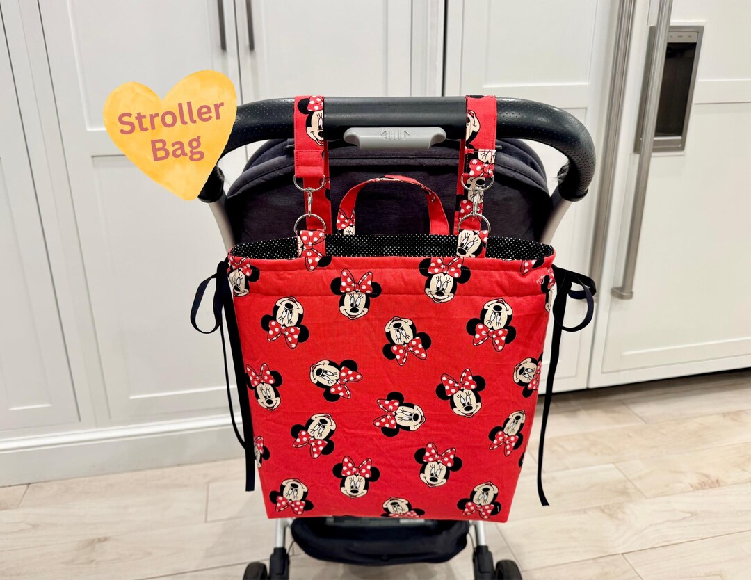 Minnie Mouse Stroller Bag for Disney Trips & Travel | Handmade Cotton ...
