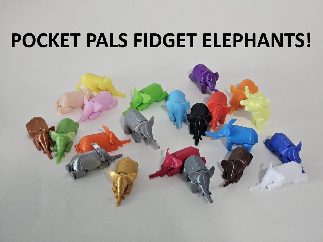 Pocket Pals Fidget Elephant! 3D Printed Elephant, Toy Elephant, 3d ...