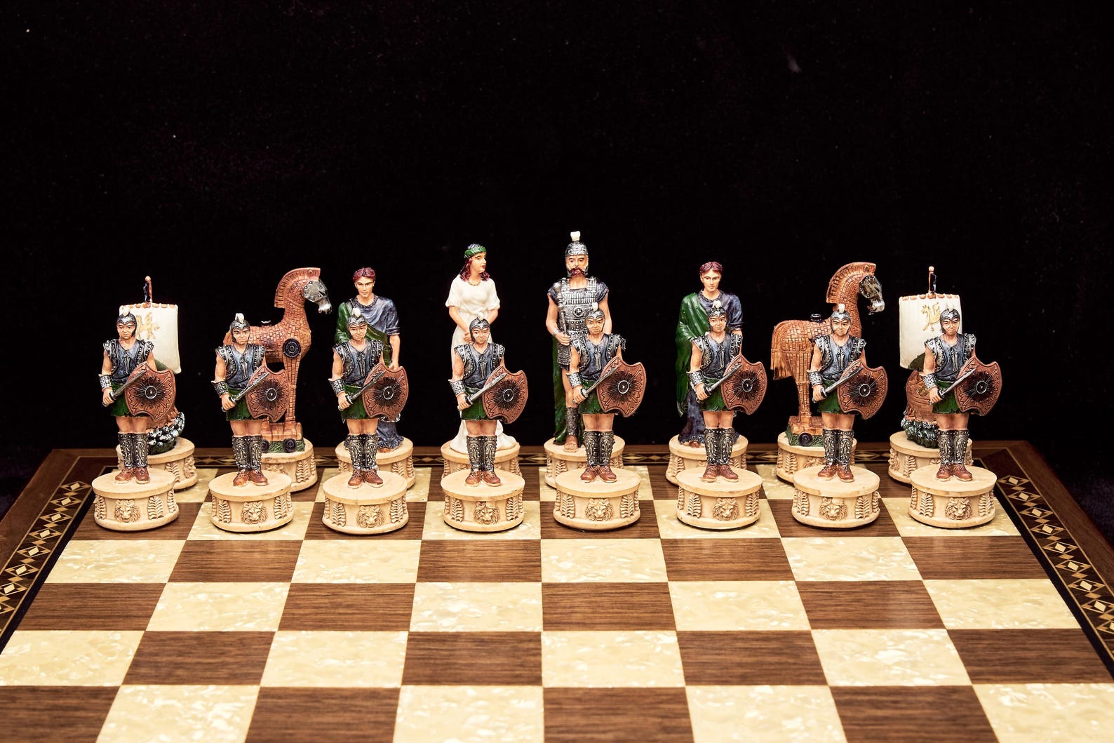 Personalized Sparta Vs Troy Chess Set, Achilles Hector Figures, Hand ...
