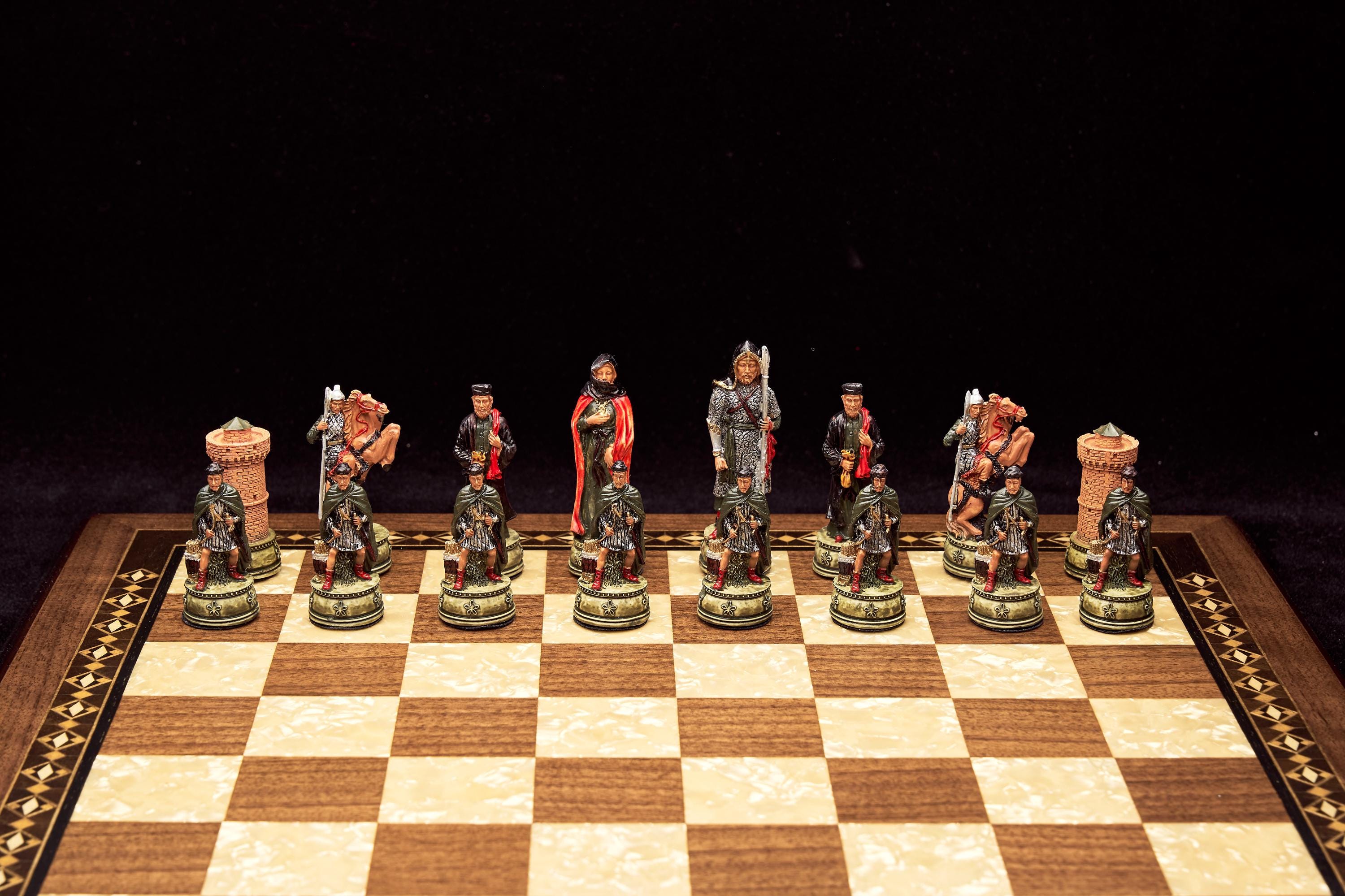 Personalized Camelot Chess Set, Arthurian Legends Hand-painted Figures ...
