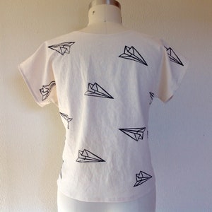 Paper Airplane Print Tee- White - Etsy