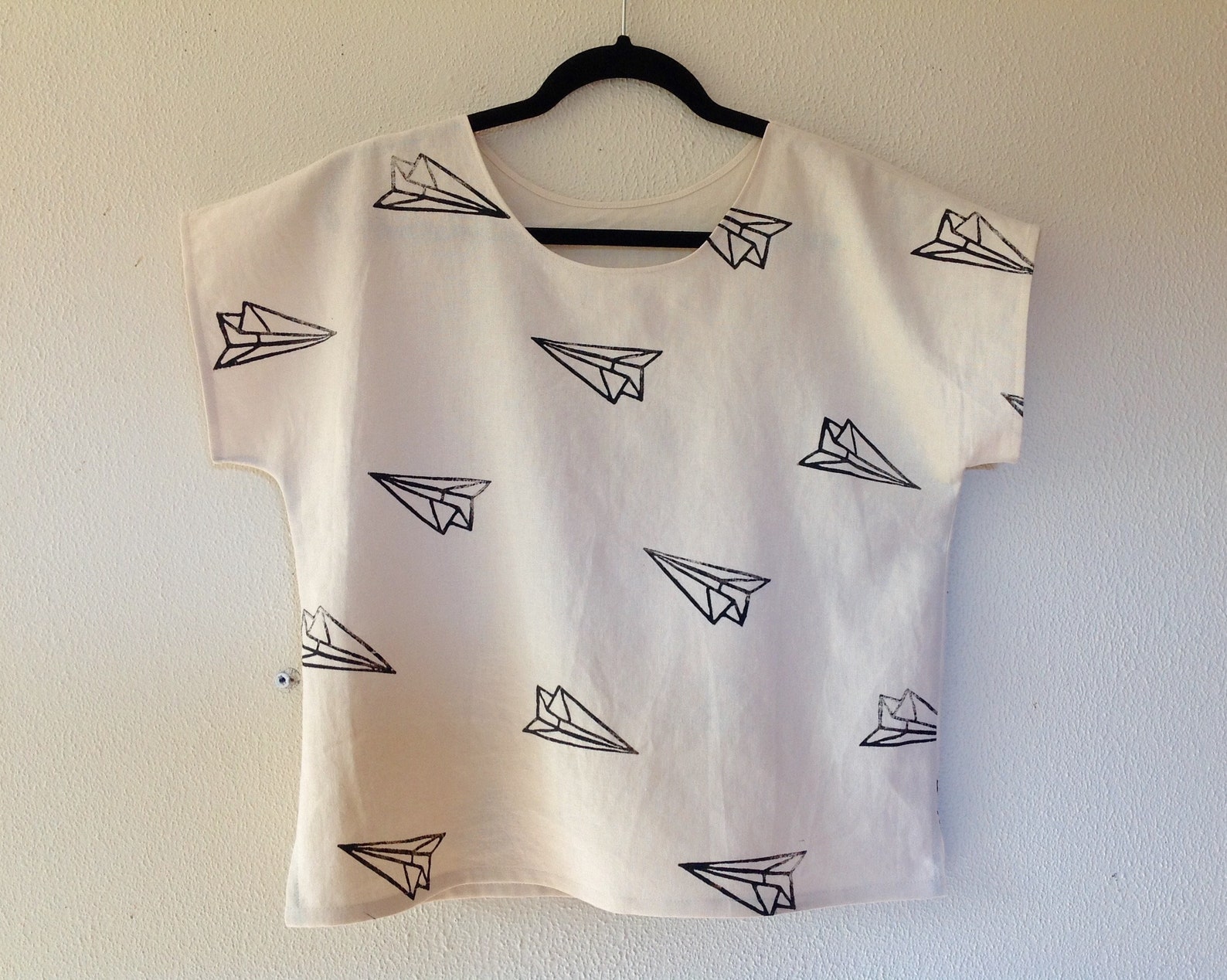 Paper Airplane Print Tee- White - Etsy