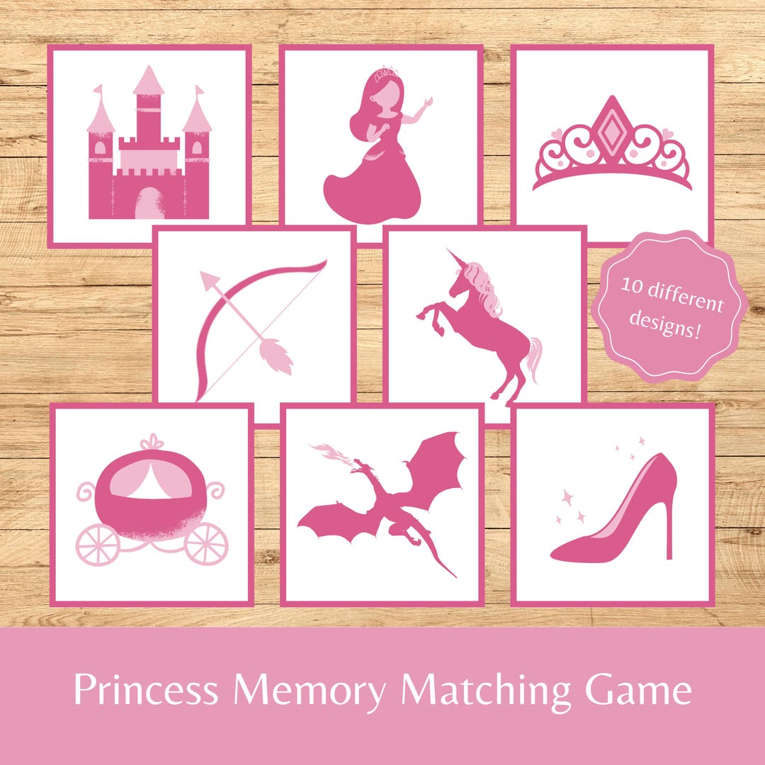 Princess Matching Game, Party Game, Montessori Matching Game, Morning ...