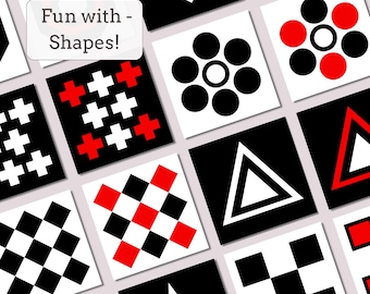 Printable Sensory Cards for Baby Visual Stimulation Cards High Contrast ...
