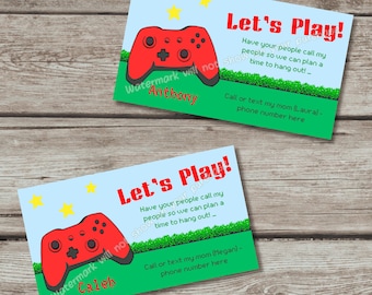Editable Printable Contact Cards | Playdate Girls Calling Cards | Kids ...