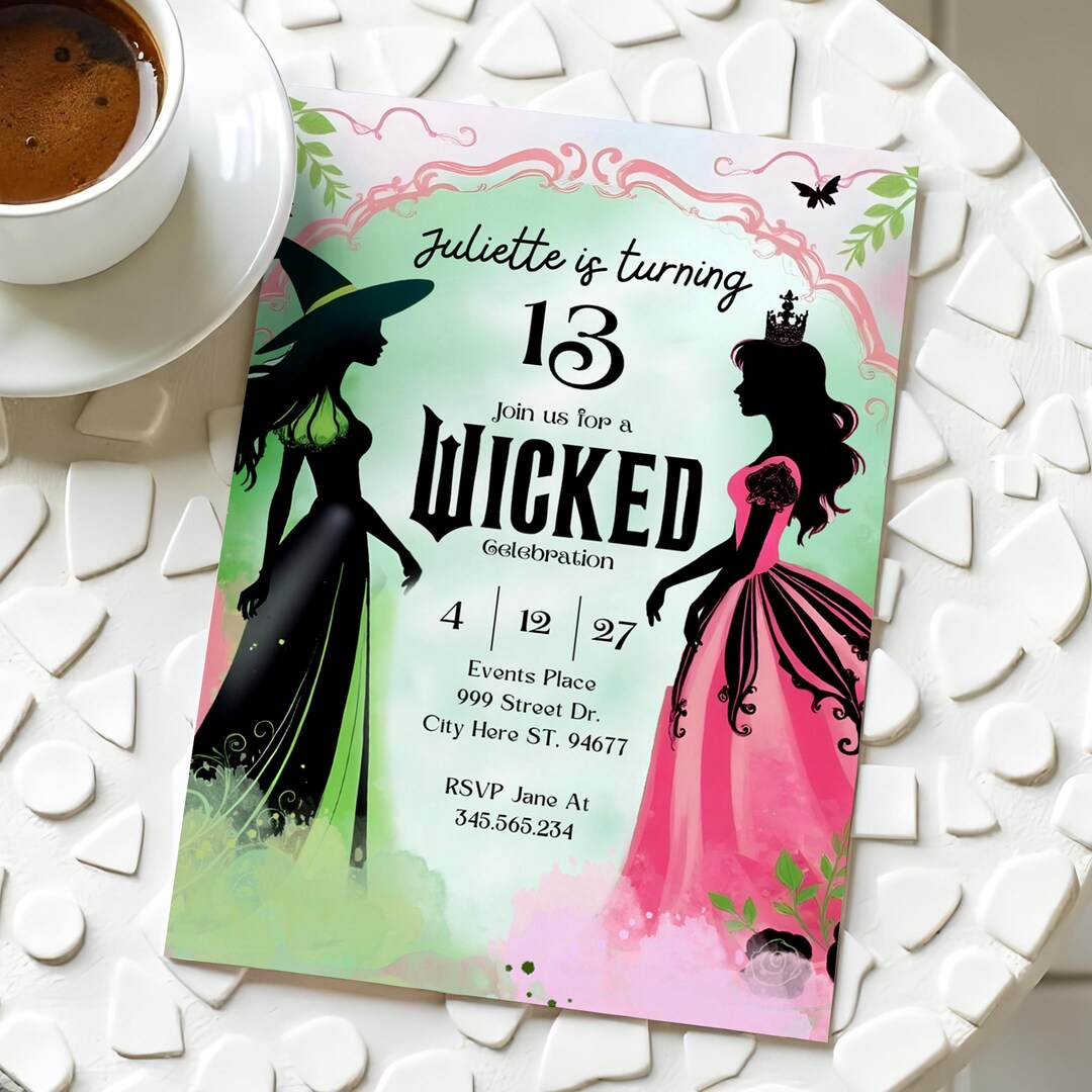 Wicked Birthday Invitation Template Wicked Party Invite Editable ...