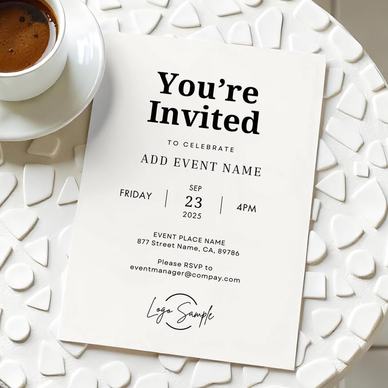 You're Invited Modern Business Event Invitation Template Editable ...