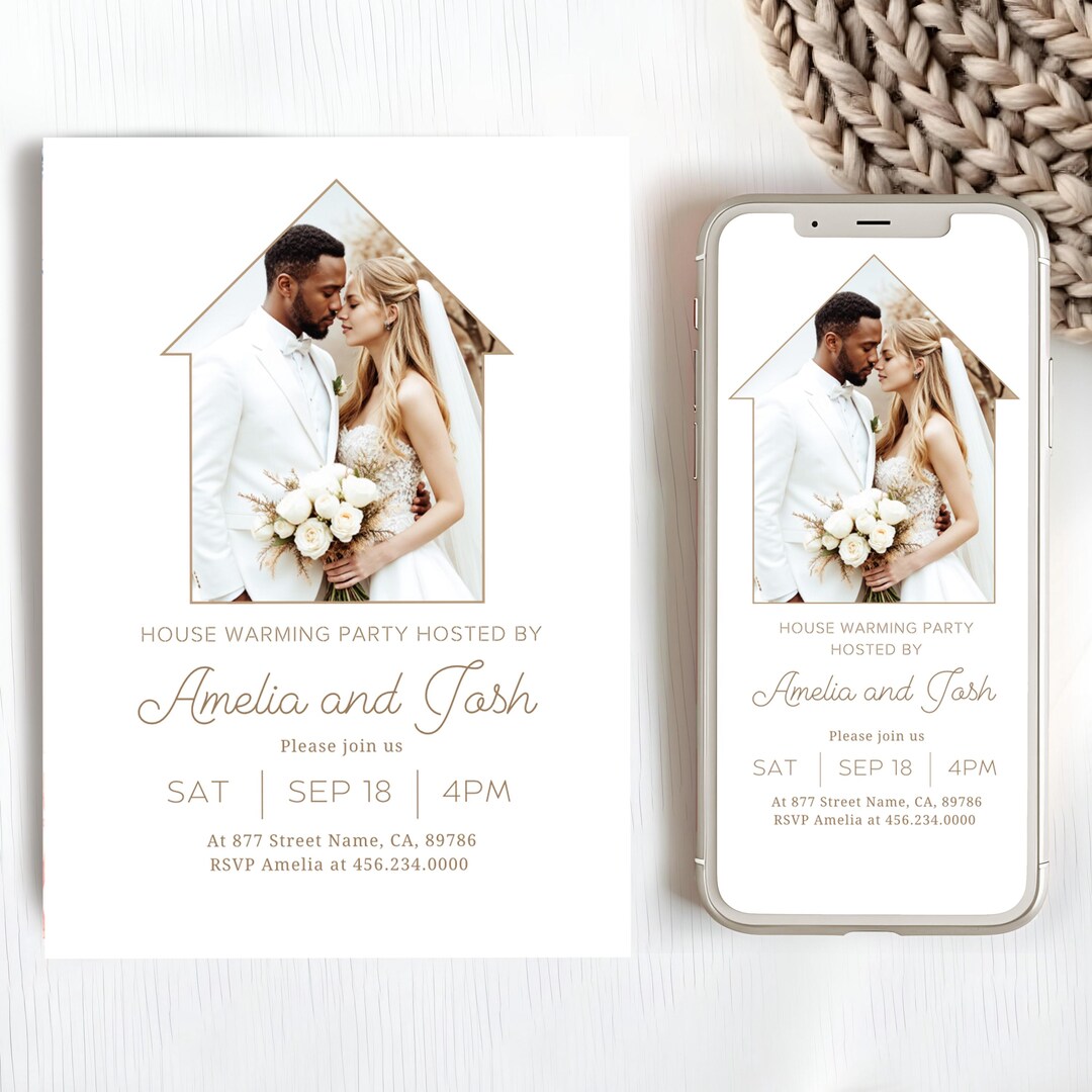 Editable House Warming Invitation Template With Photo Housewarming ...