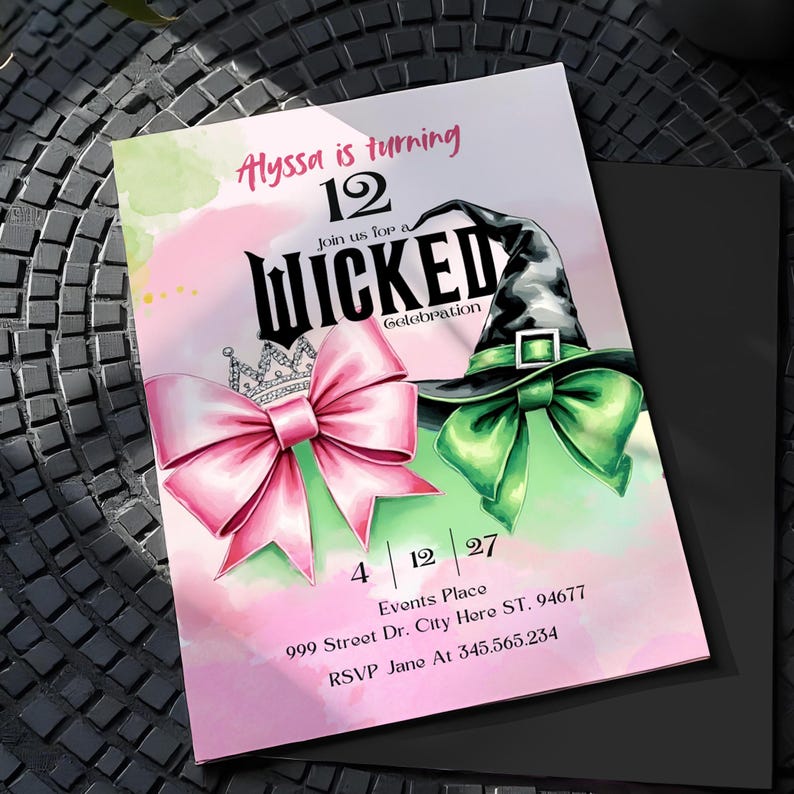 Wicked Birthday Party Invitation Template Wicked Invite Editable ...