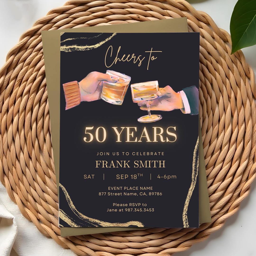 Men Whiskey Birthday Invitation Template Any Age Adult Birthday 30th ...