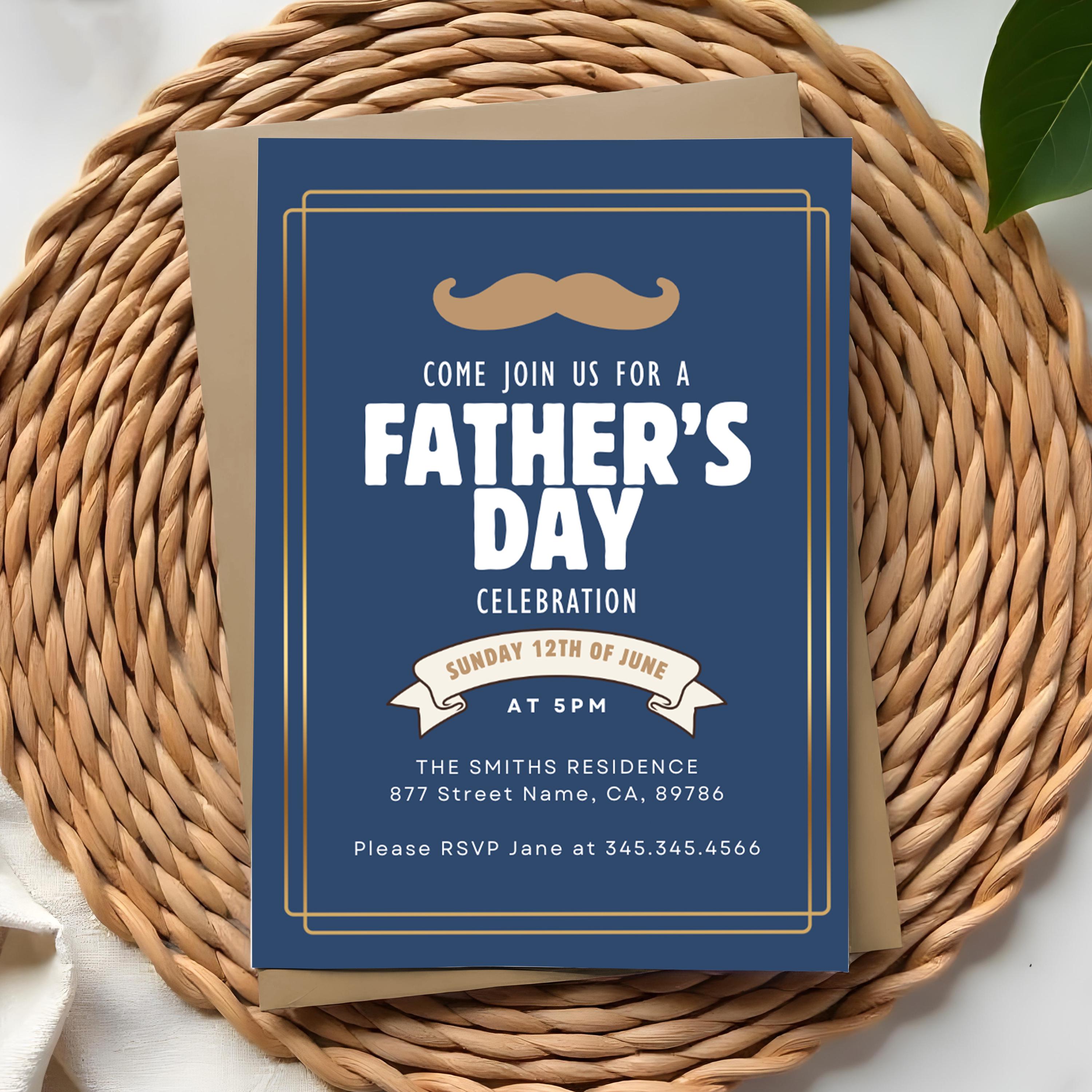 Father's Day Celebration Invitation Template: BBQ, Brunch (digital ...