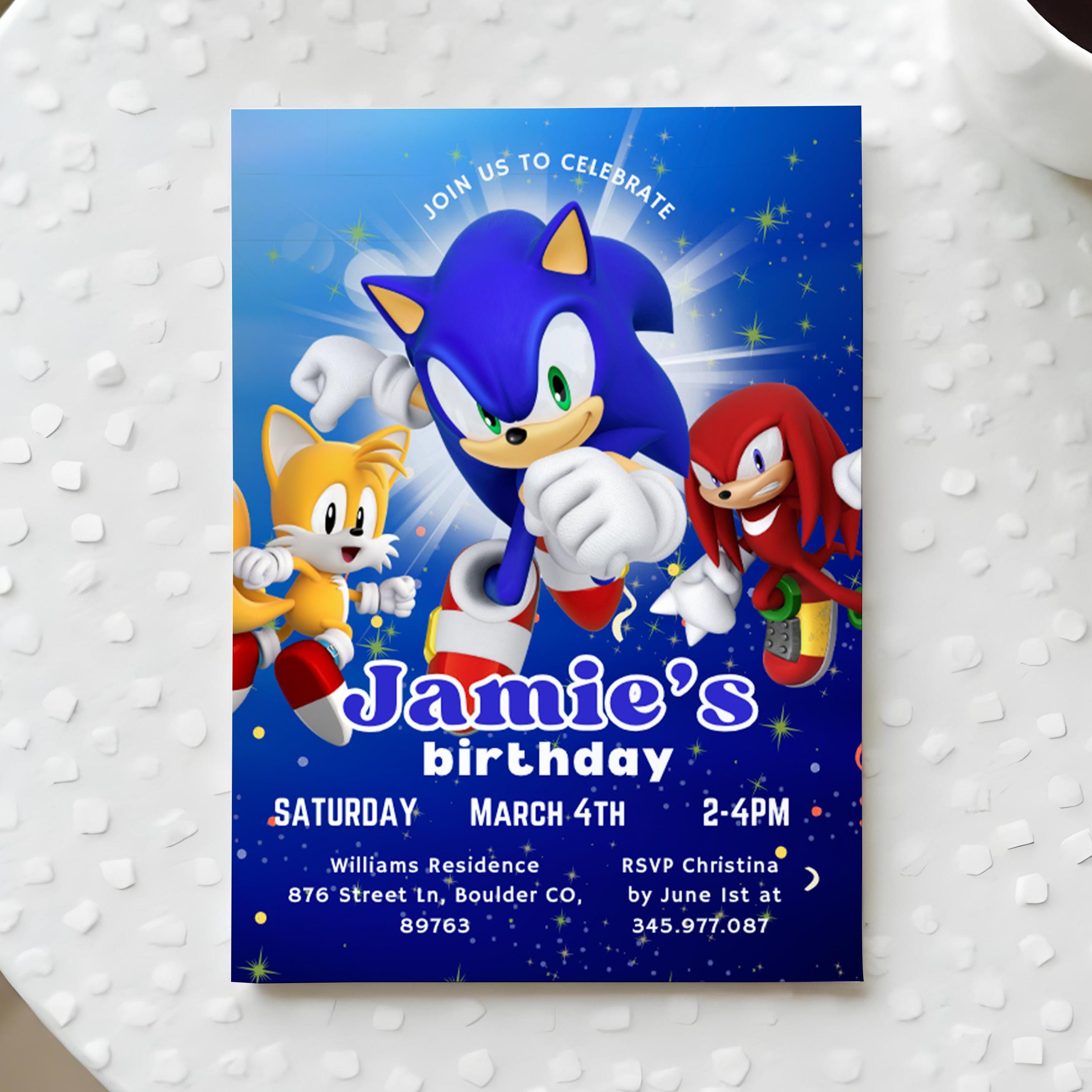 Sonic Invitation Template for Kids Birthday Invite Super Sonic ...