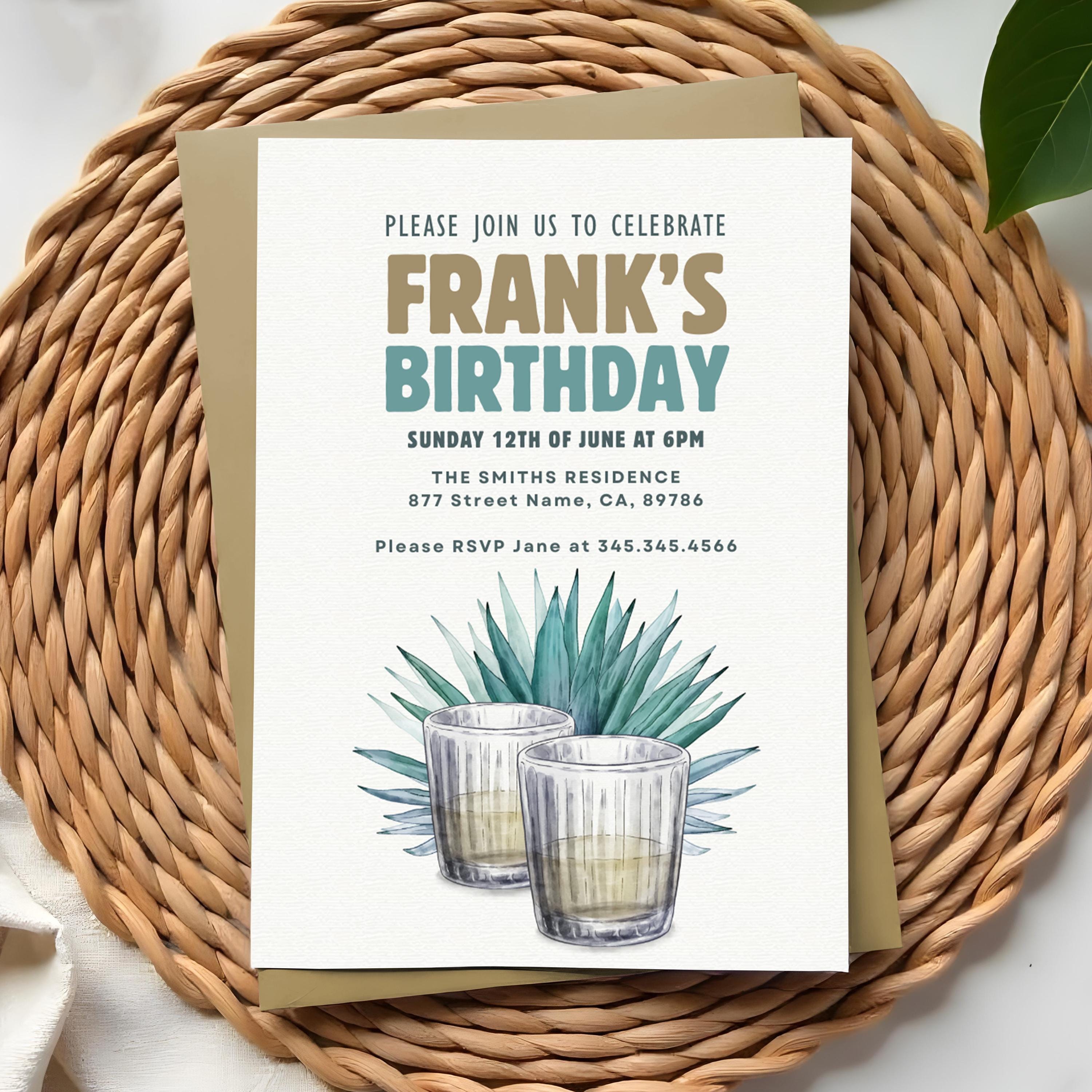 Tequila Birthday Invitation Template: Editable Adult Party Invite ...