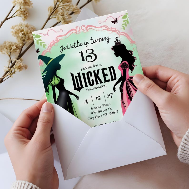 Wicked Birthday Invitation Template Wicked Party Invite Editable ...