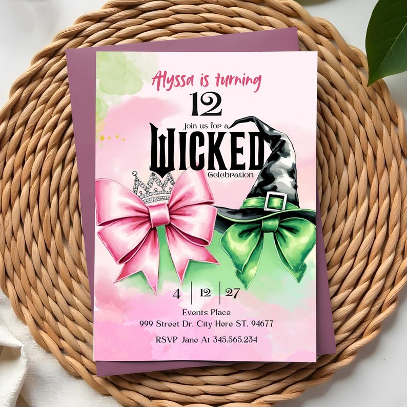 Wicked Birthday Party Invitation Template Wicked Invite Editable ...