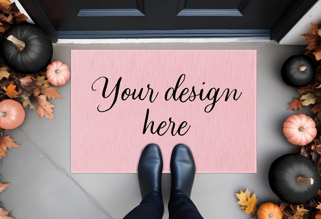Pink Halloween Doormat Mockup for Your Design. Printify Door Mat Mock ...