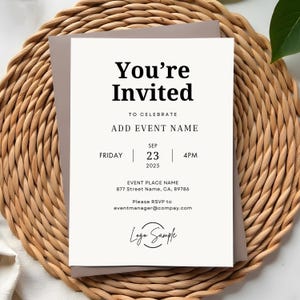You're Invited Modern Business Event Invitation Template Editable ...
