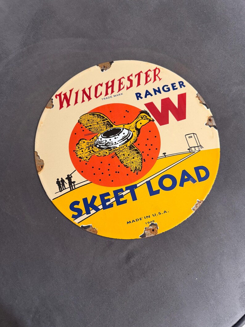 Vintage Porcelain WINCHESTER ENAMEL SIGN Size 12 - Etsy