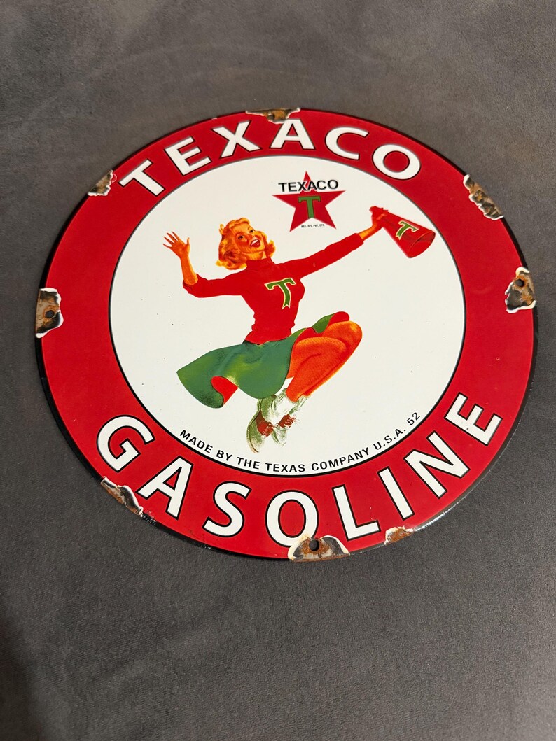 Vintage TEXACO Gasoline MOTOR Oil SIGN Gas Vintage Style Steel Sign ...