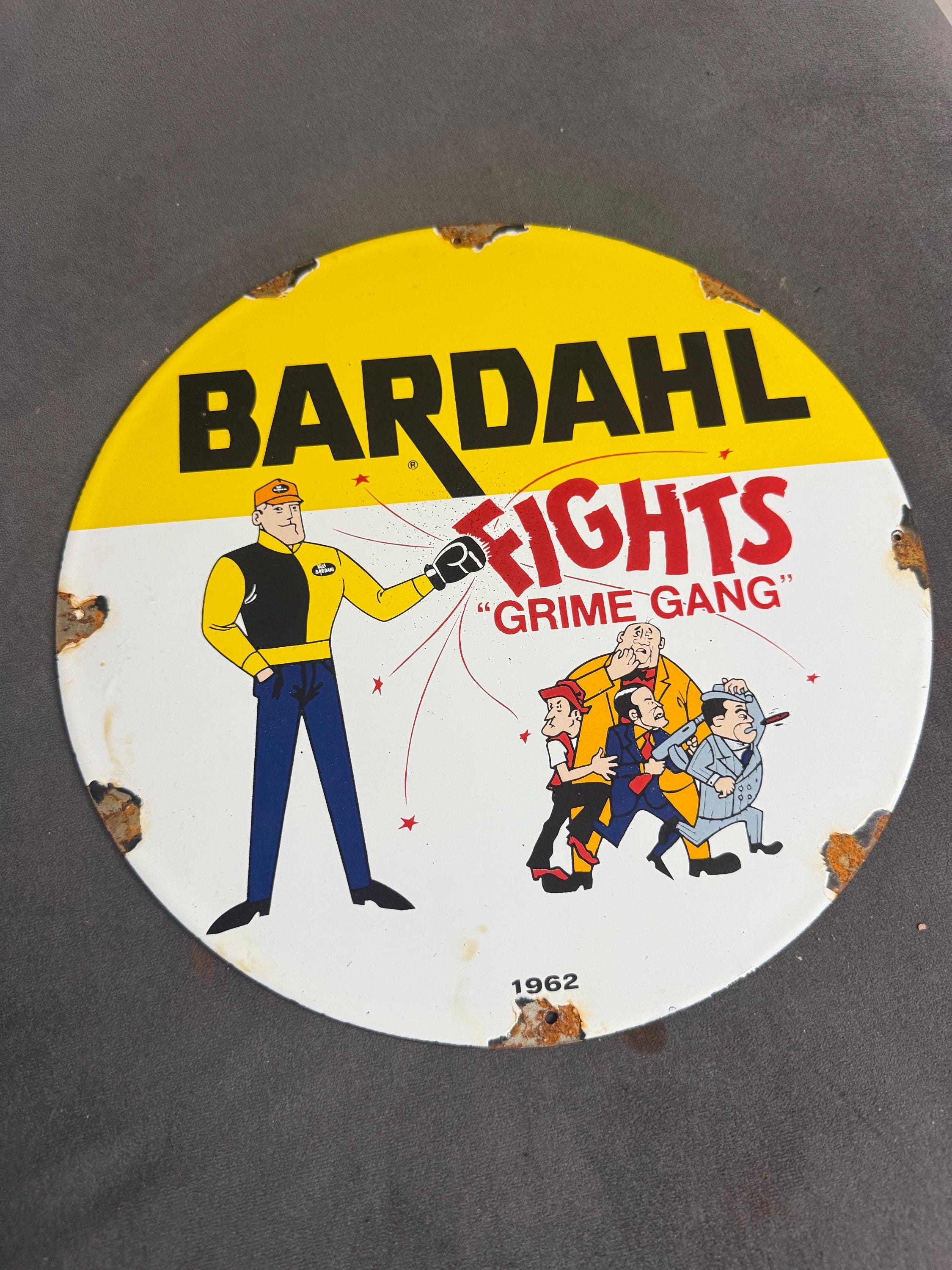 VINTAGE 12 in BARDAHL Fight Grime Gang ADV. Sign Metal Porcelain - Etsy