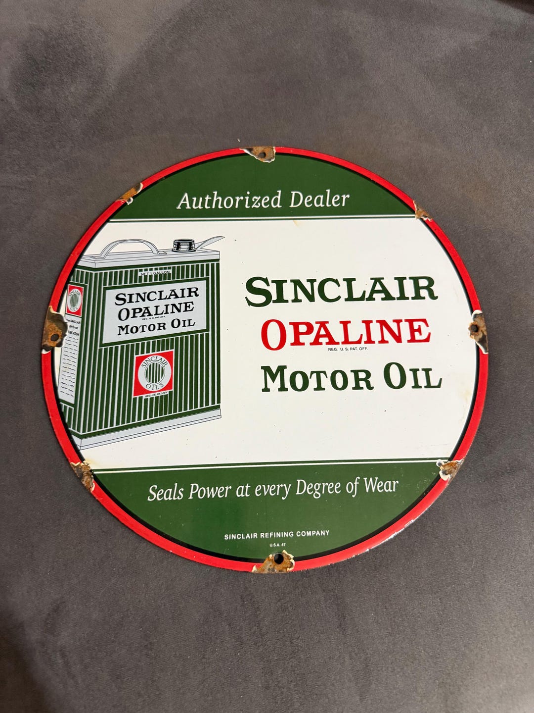 Vintage Porcelain Enamel Sinclair Opaline 12 Inch Enamel Sign - Etsy