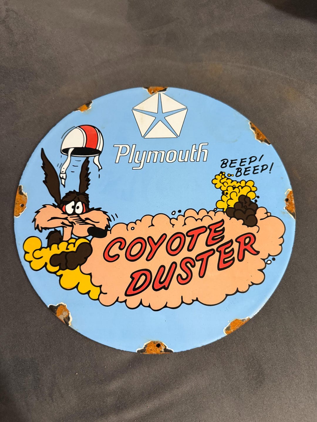 Vintage Plymouth Duster Wile E. Coyote Sign - Etsy