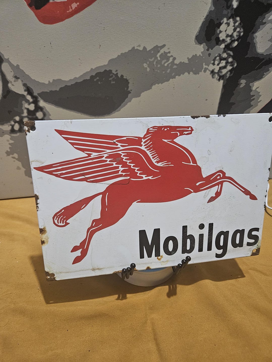 VINTAGE 12 Mobil PEGASUS GARGOYLE Porcalain Sign Car Gas Ttruck ...