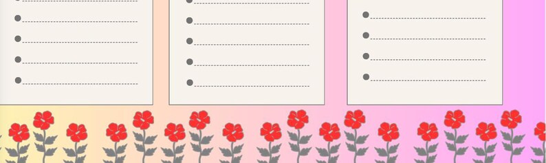 Weekly Digital Planner Floral Design Organiser Fun and Fresh Flower - Etsy