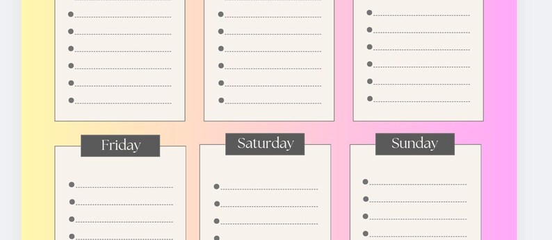 Weekly Digital Planner Floral Design Organiser Fun and Fresh Flower - Etsy
