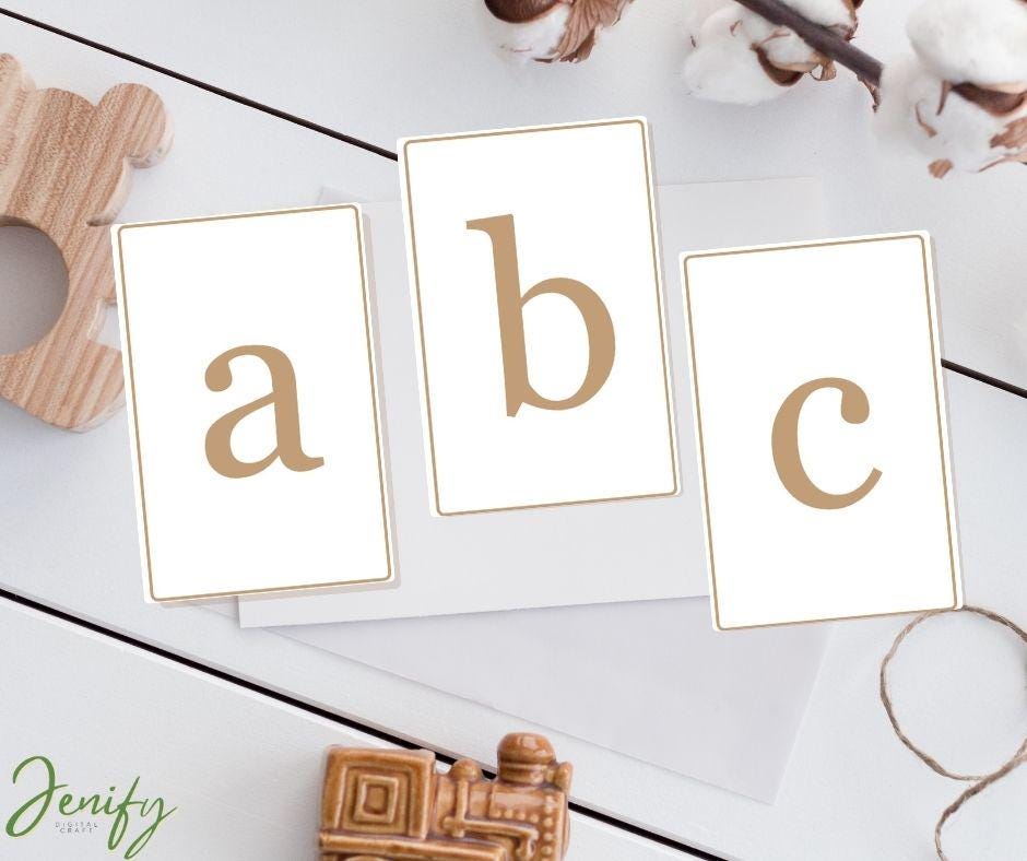 Printable Minimalist ABC Alphabets Cards - Etsy