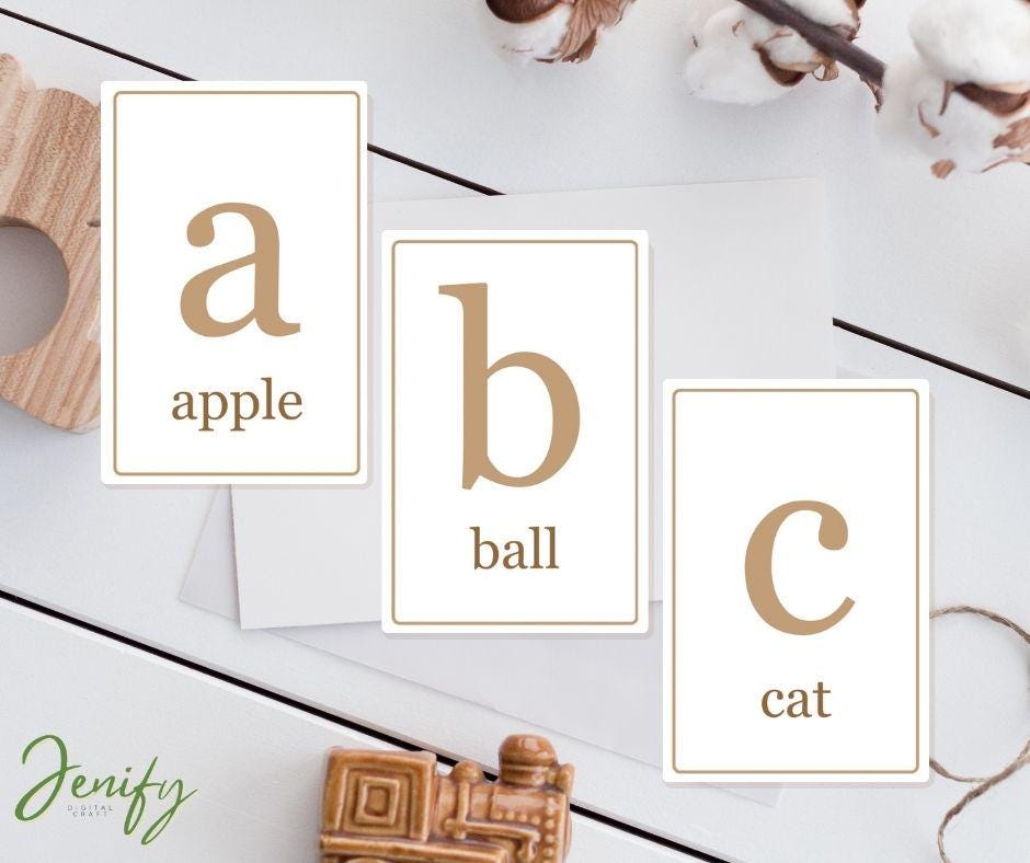 Printable Minimalist ABC Alphabets Cards - Etsy